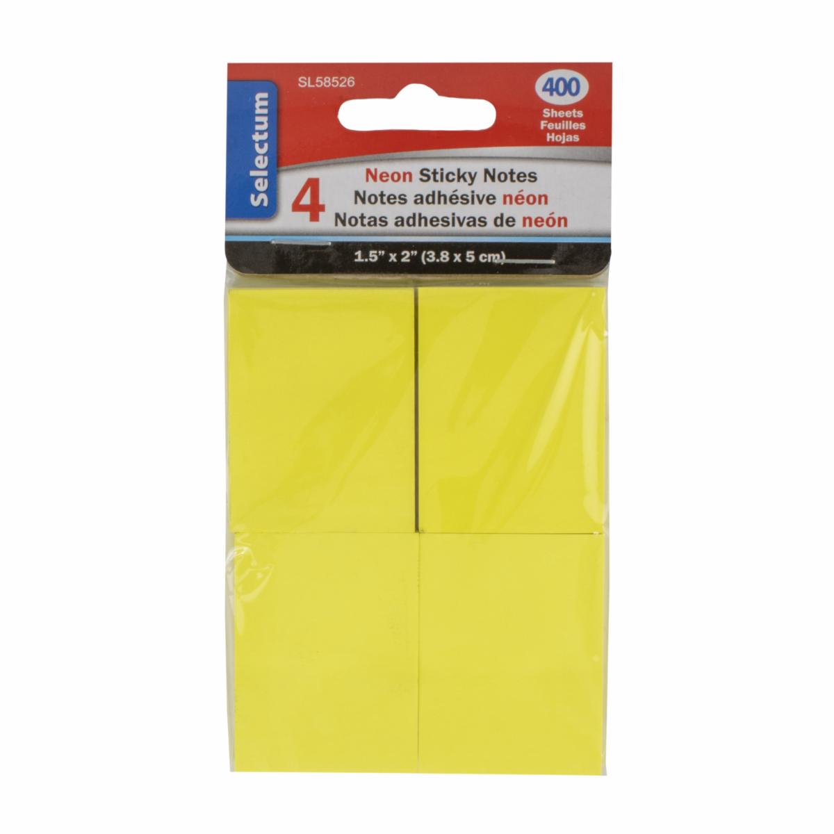 Notas Adhesivas Color Neón 3,8 X 5 Cm LPS Pack X 400 Uds - Dollar Store