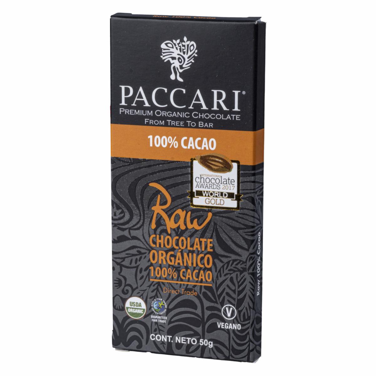 Chocolate Orgánico Raw 100 PACCARI Tableta - Dollar Store